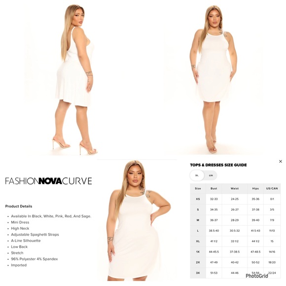 Fashion Nova | Dresses | Fashion Nova 2x Plus Size Melisa White Mini ...